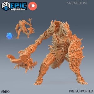 Lizardfolk Warrior Set of 3 DND Miniatures Caves of Despair Collection ...