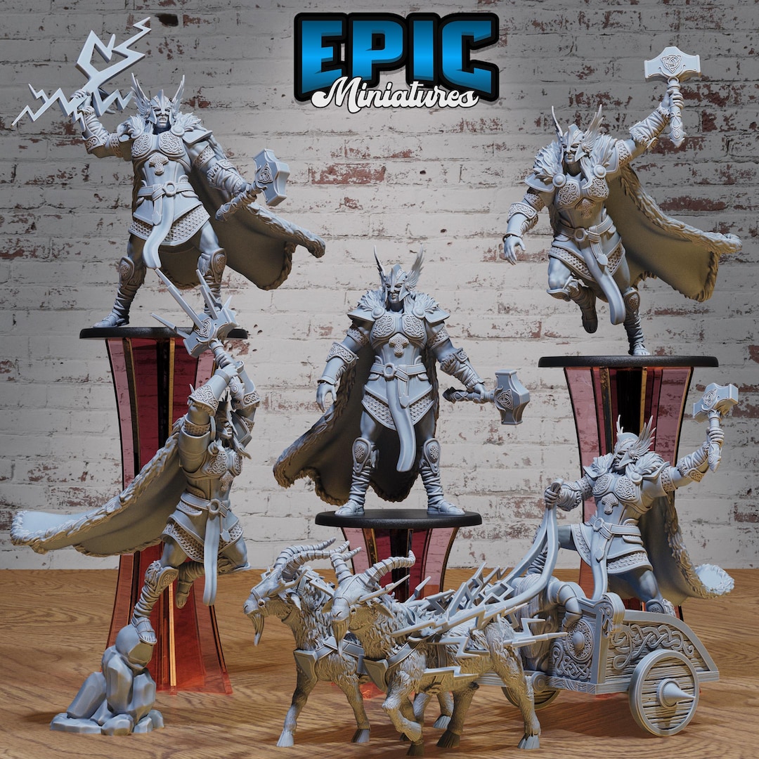 Thor Avatar Set of 5 DND Miniatures Northern Tales Collection Dungeons ...