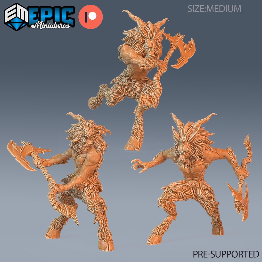 Satyr Set of 3 DND Miniatures Infested Woodlands Collection Dungeons ...