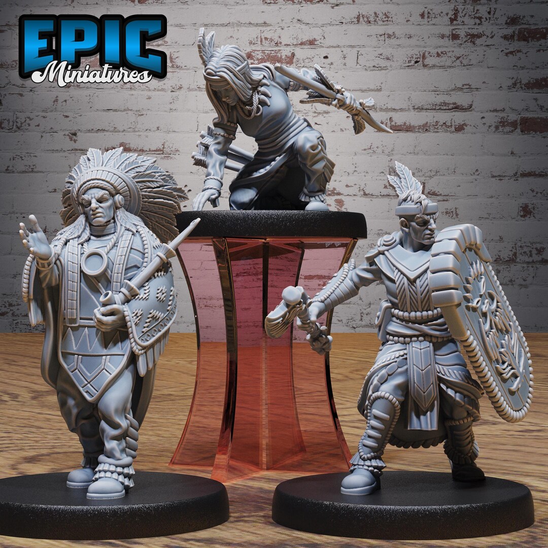 Native Tribe Set of 3 DND Miniatures Native Magic Collection Dungeons ...