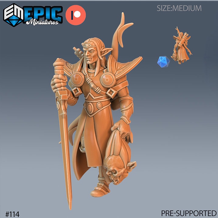 DND Miniature Elves Elf Collection Dungeons and Dragons Mini Resin 3d ...