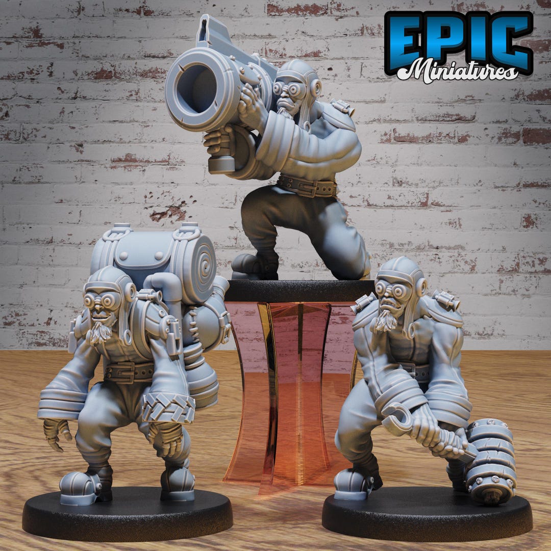 Airship Pilot Set of 3 DND Miniatures Steam Society Collection Dungeons ...
