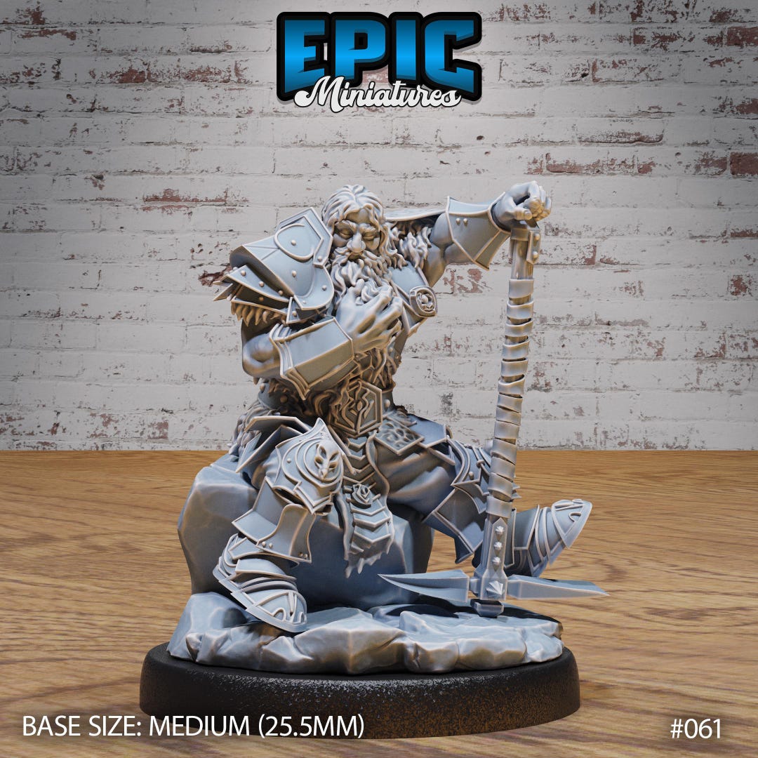 Royal Dwarf Set of 3 DND Miniatures Dwarf Army Pack Collection Dungeons ...