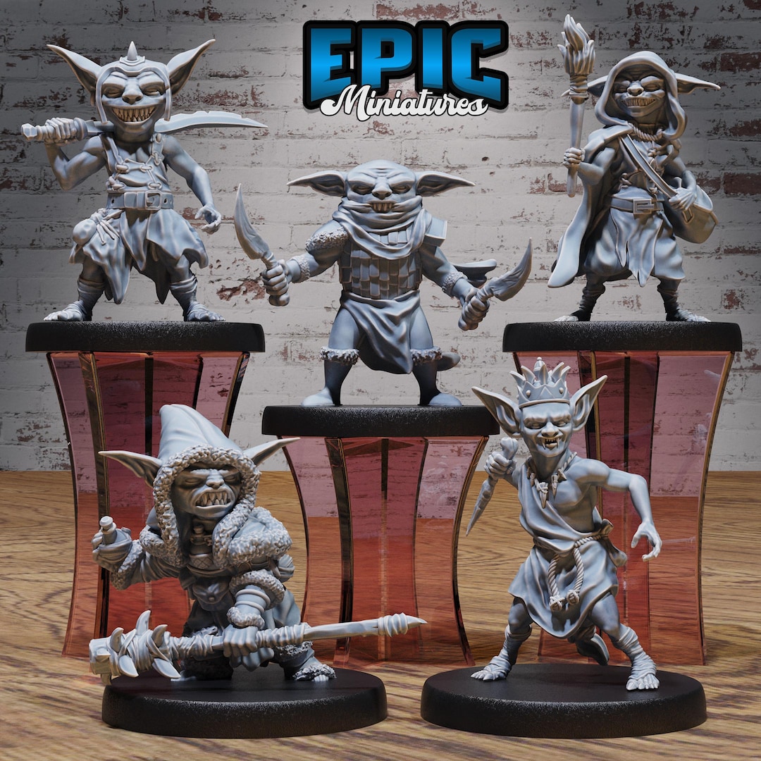Goblin Tribe King Set of 5 DND Miniatures Orc Army Pack Collection ...