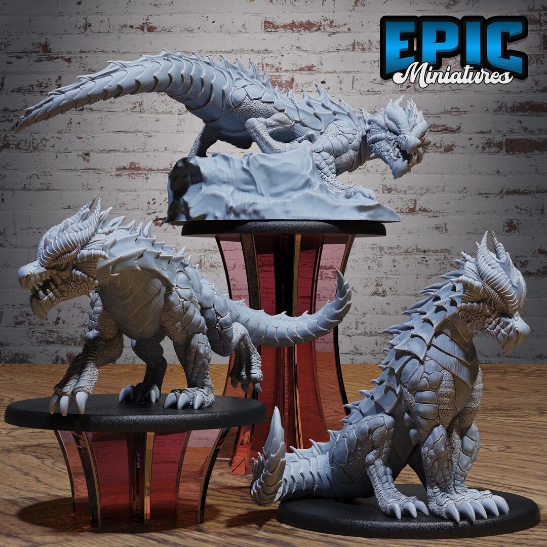 Ambush Drake Set of 3 DND Miniatures Monster Frenzy Collection Dungeons ...