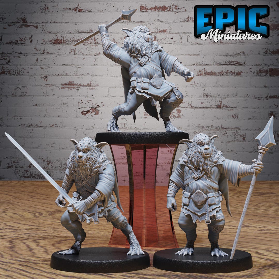 Northern Bugbear Set of 3 DND Miniatures Snow Orcs Collection Dungeons ...