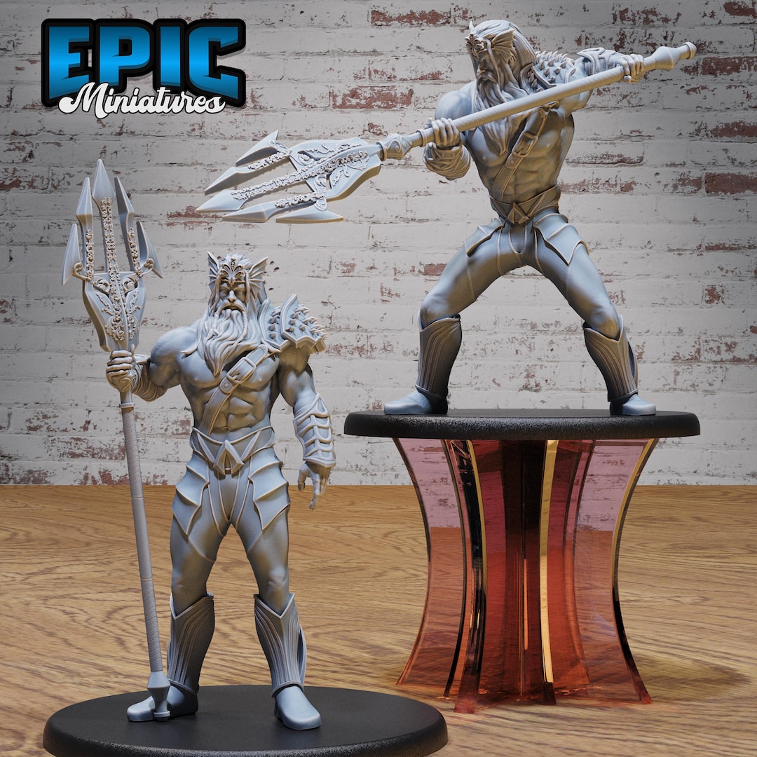 God Triton Avatar Set of 2 DND Miniatures Mysterious Ocean Collection ...