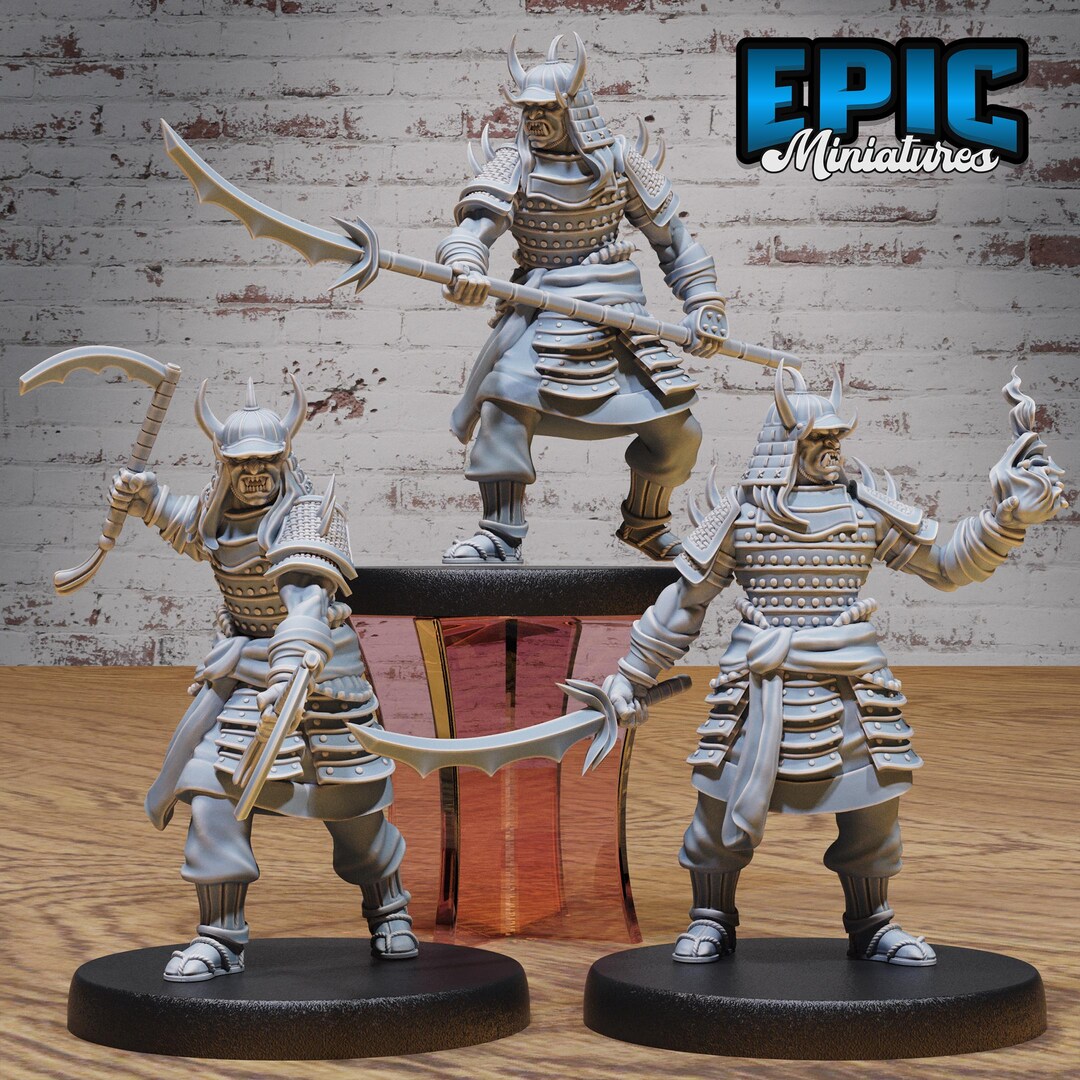 Oni Samurai Set of 3 DND Miniatures Legends of the East Collection ...