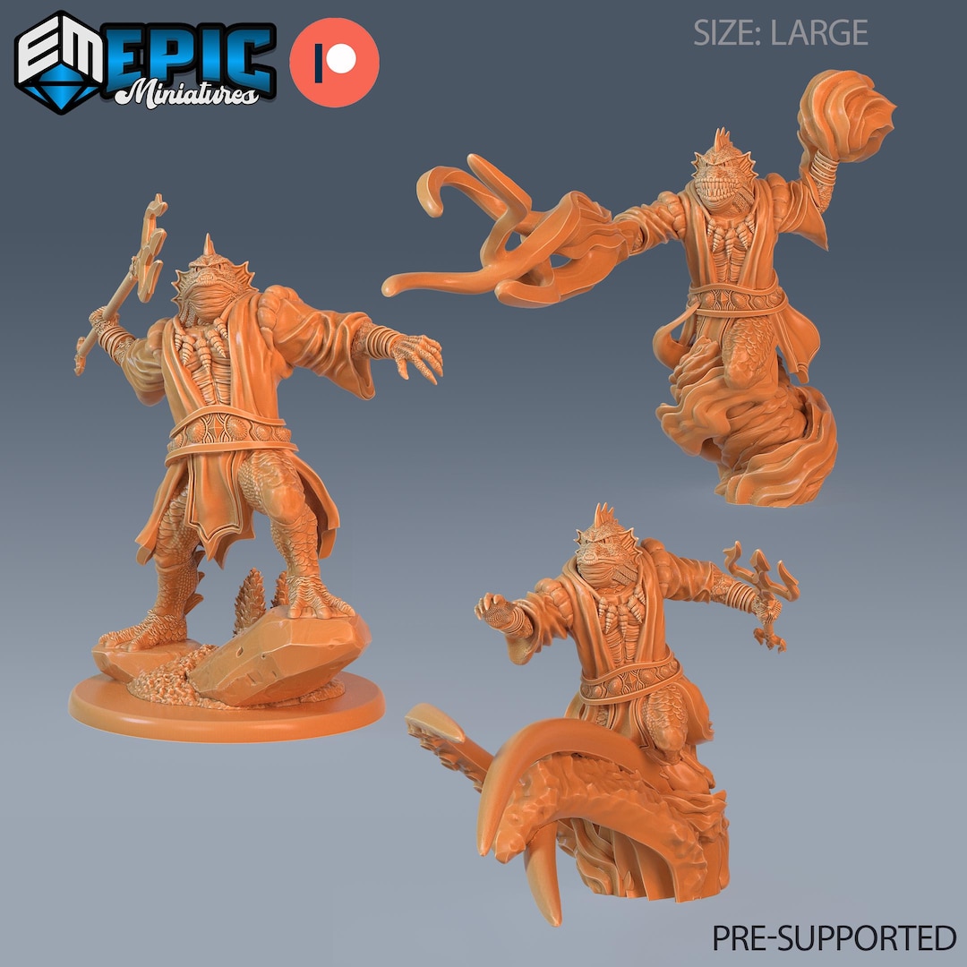 Marid Male Set of 3 DND Miniatures Treasure Hunt Collection Dungeons ...