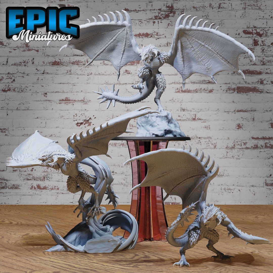 Huge Demise Wyvern Set of 3 DND Miniatures Age of Dragons Collection ...