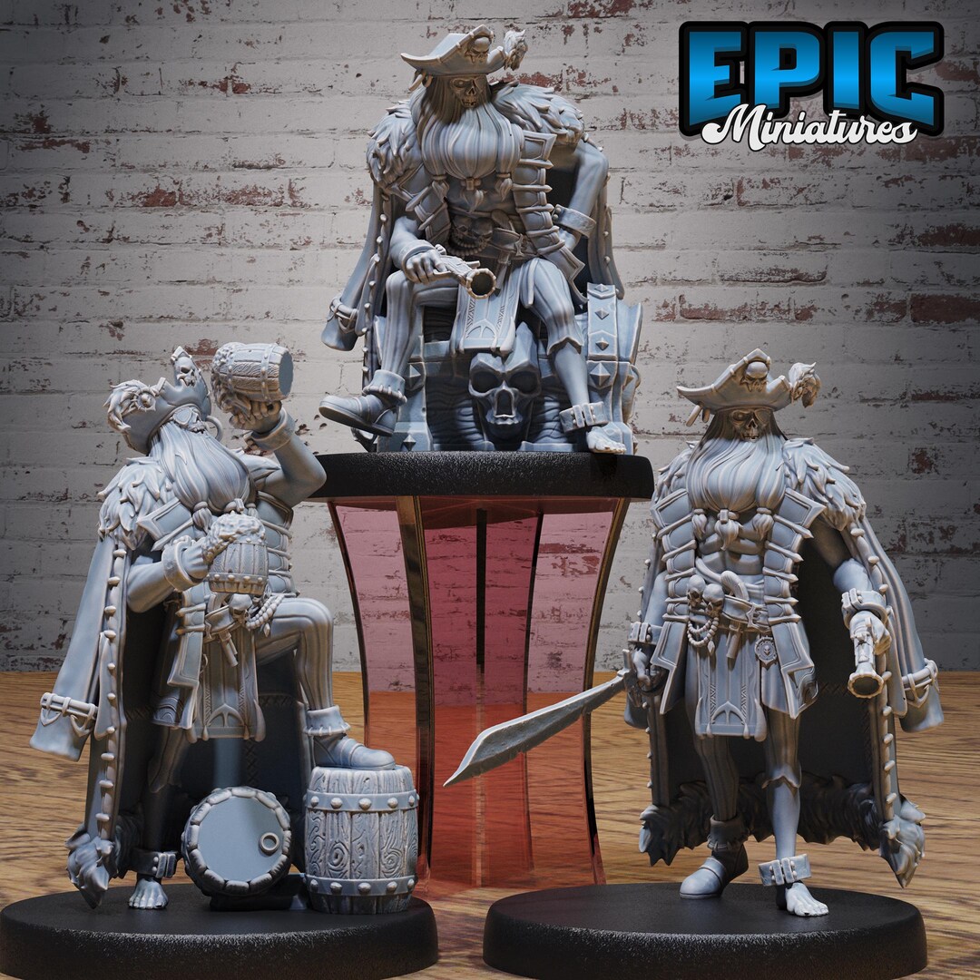 Ghost Captain Set of 3 DND Miniatures Corsair Waters Collection ...