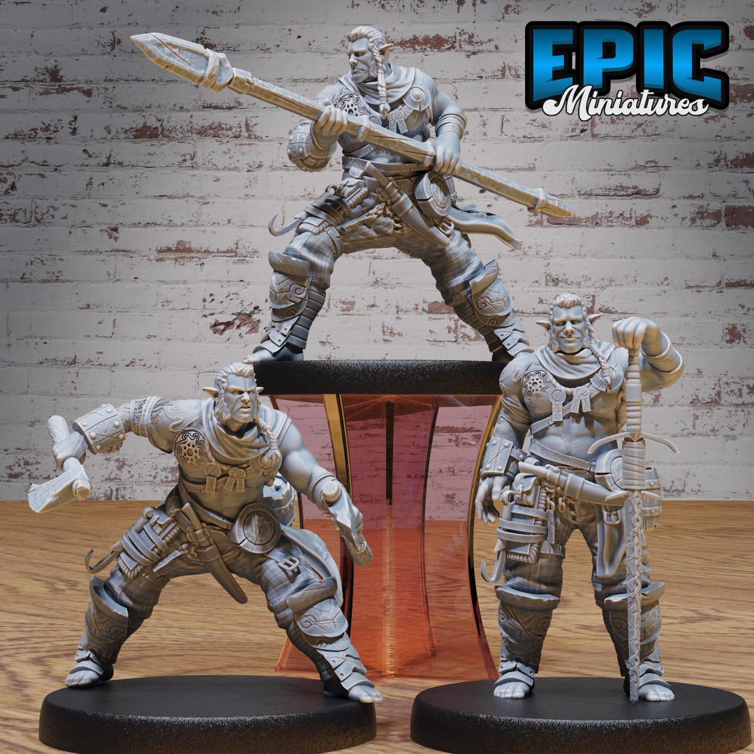 Half Orc Adventurer DND Miniatures Savage Attack Collection Dungeons ...