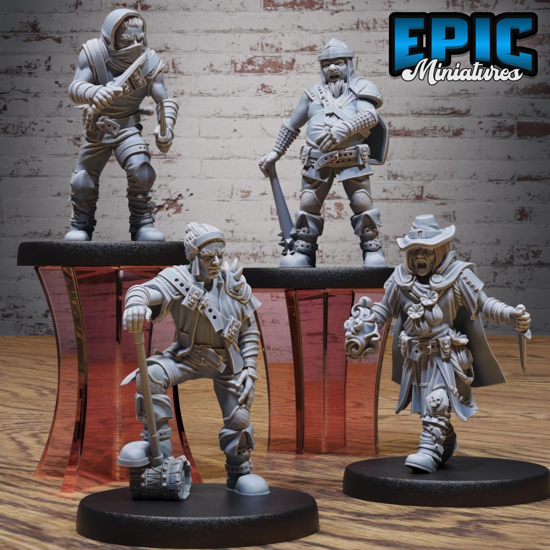 Bandit Set of 8 DND Miniatures Wild Bandits Collection Dungeons and ...