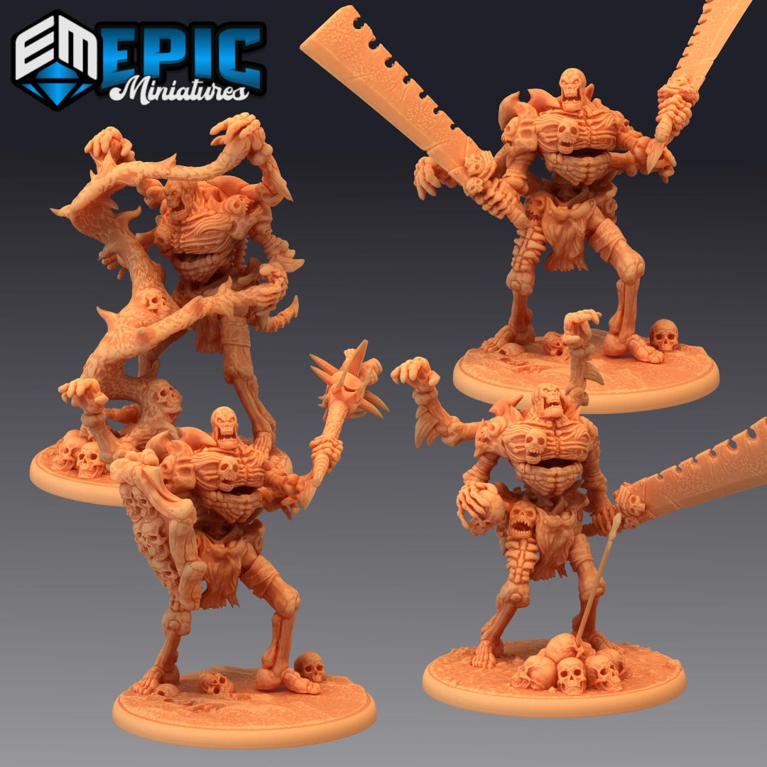 Human Bone Golem Set of 4 DND Miniatures Restless Bones Collection ...