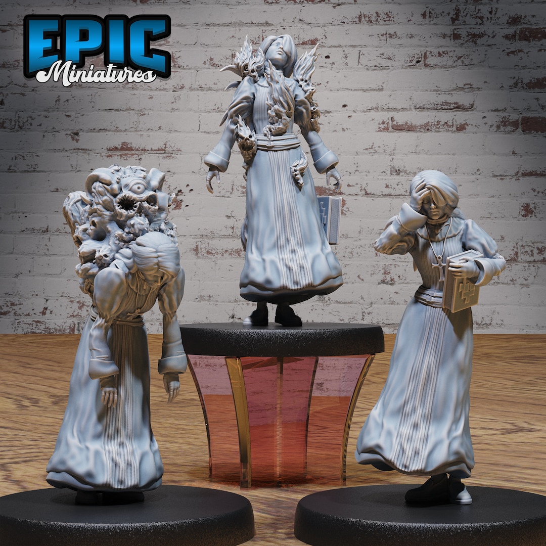 Possessed Nun Set of 3 DND Miniatures Faith Defender Collection ...