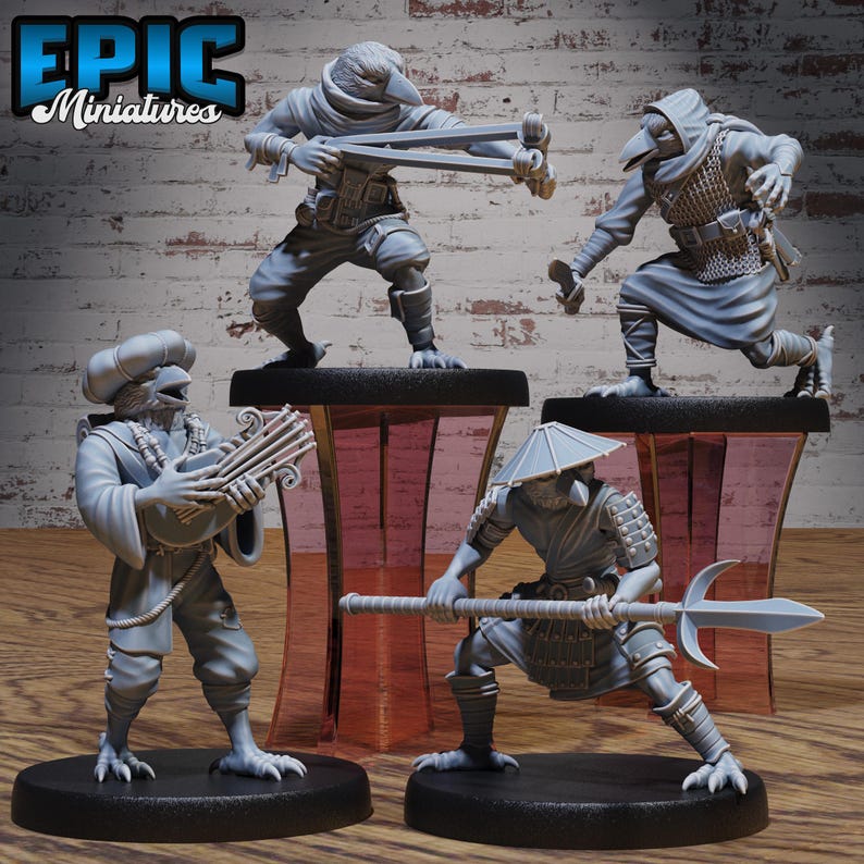 Kenku Bird Tribe Set of 8 DND Miniatures NPC Fun Pack Collection ...