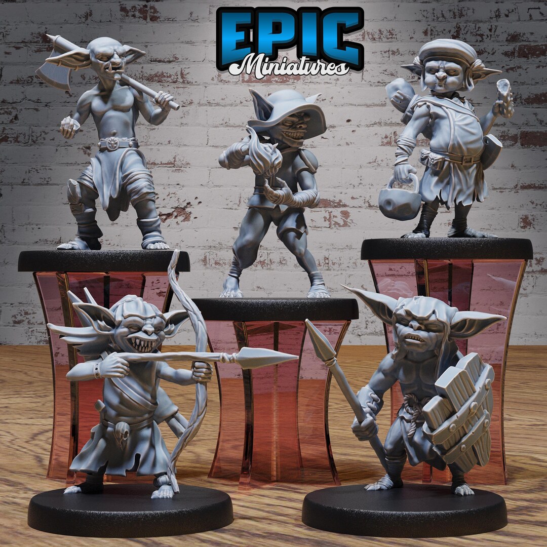 Goblin Tribe King Set of 5 DND Miniatures Orc Army Pack Collection ...