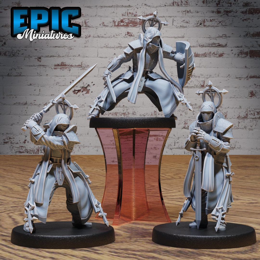 Inquisitor Knight Set of 3 DND Miniatures Faith Defender Collection ...