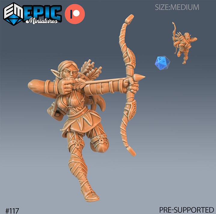 DND Miniature Elves Elf Collection Dungeons and Dragons Mini Resin 3d ...