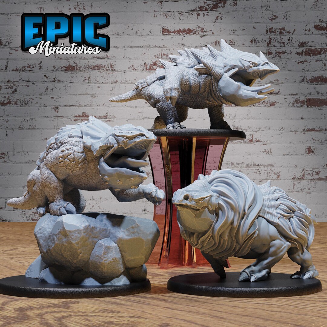 Mountain Cave and Arctic Bulette Set of 3 DND Miniatures Savage Attack ...