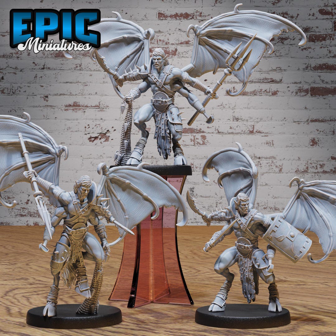Pit Fighter Devil Set of 3 DND Miniatures Hells Wrath Collection ...