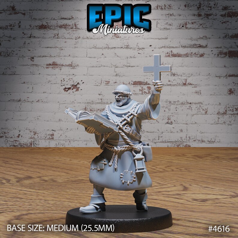 Medieval Cleric Monk of 3 DND Miniatures Faith Defender Collection ...