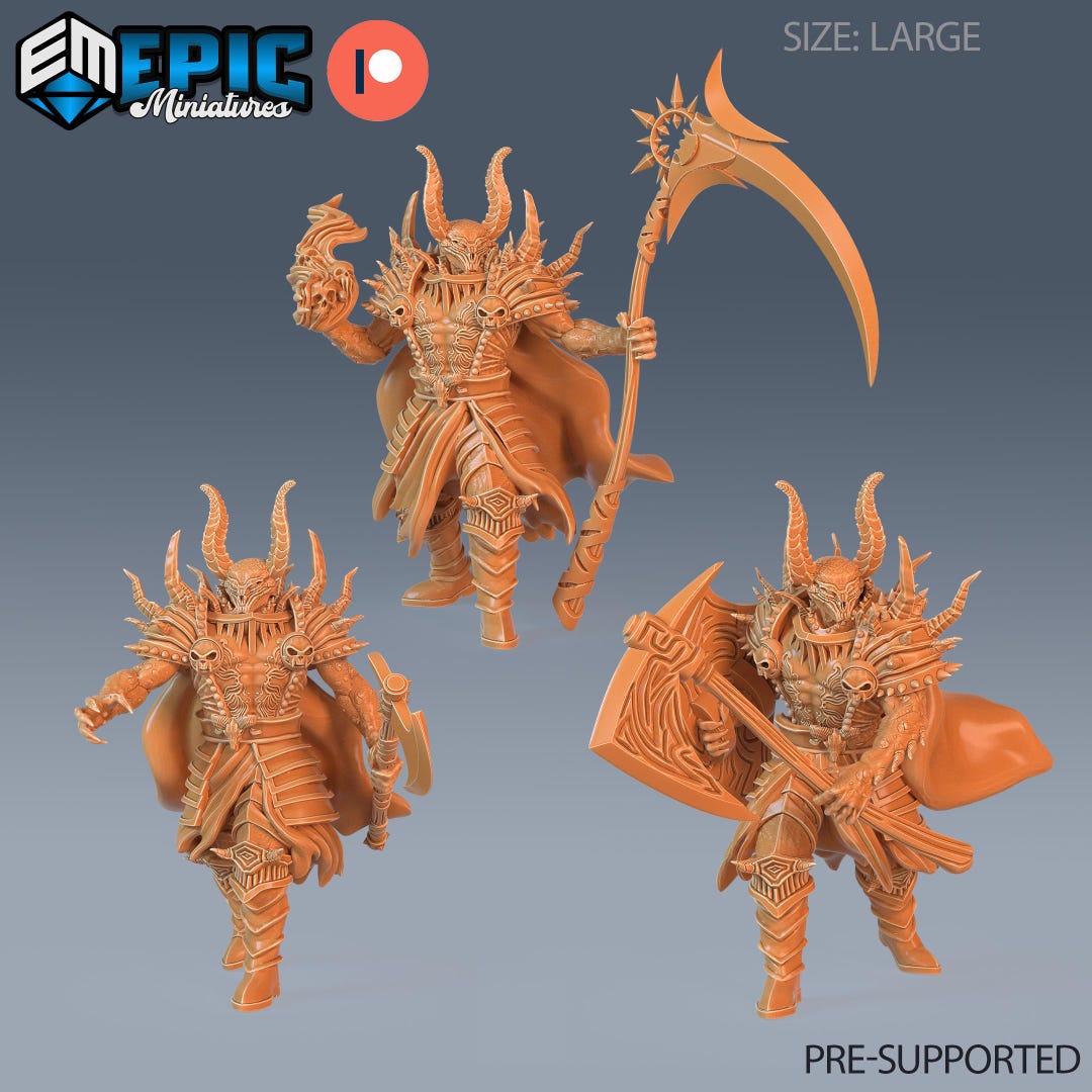Devil Warlord Set of 3 DND Miniatures Deadly Sins Collection Dungeons ...
