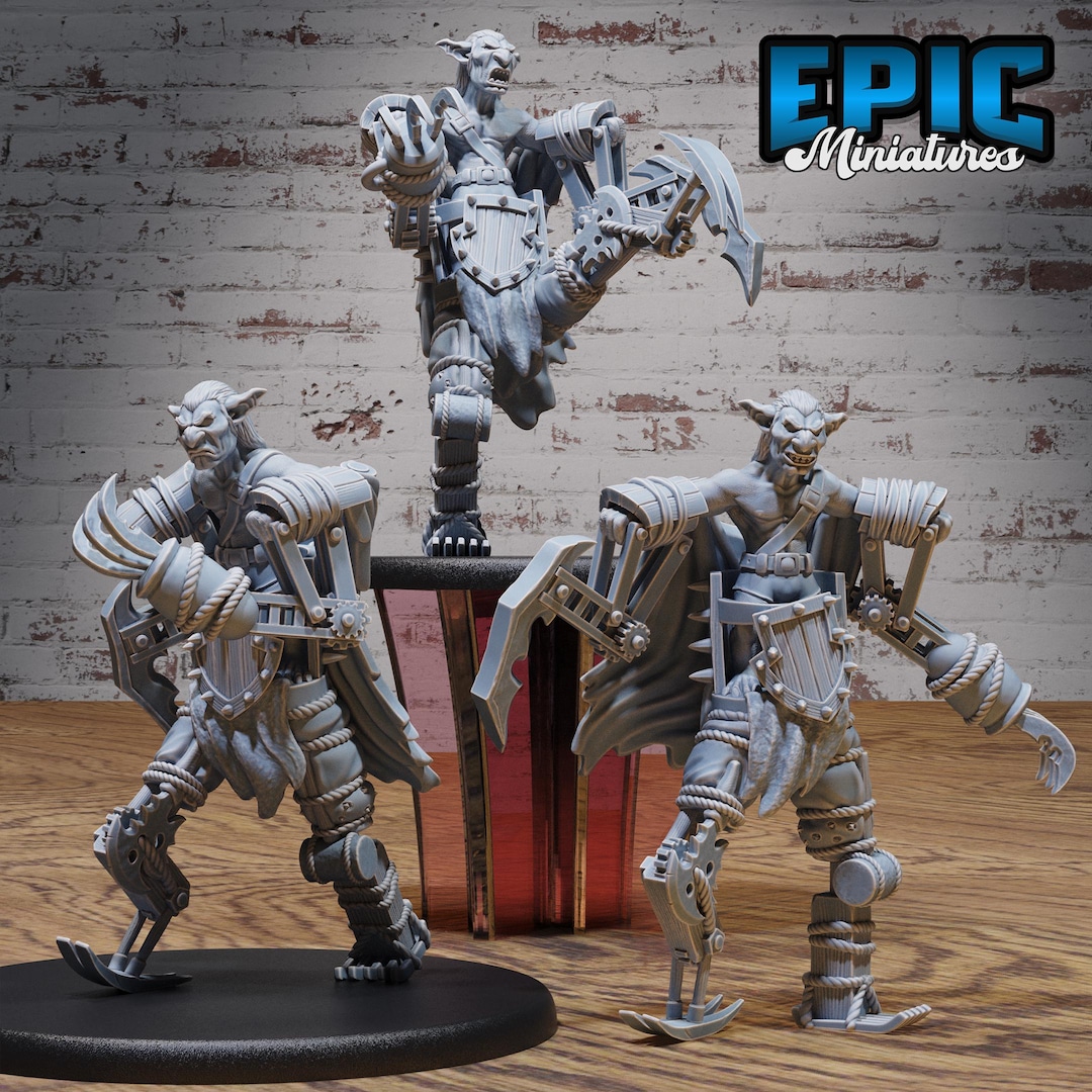 Goblin Mech Suit Set of 3 DND Miniatures Orc Army Pack Collection ...