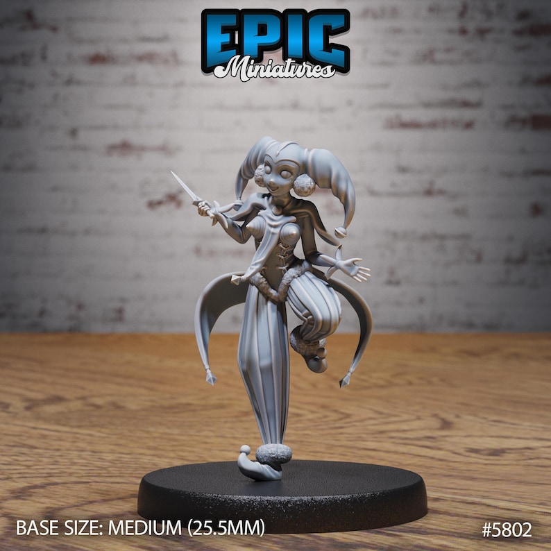Jester Girl Set of 3 DND Miniatures Grand Carnival Collection Dungeons ...