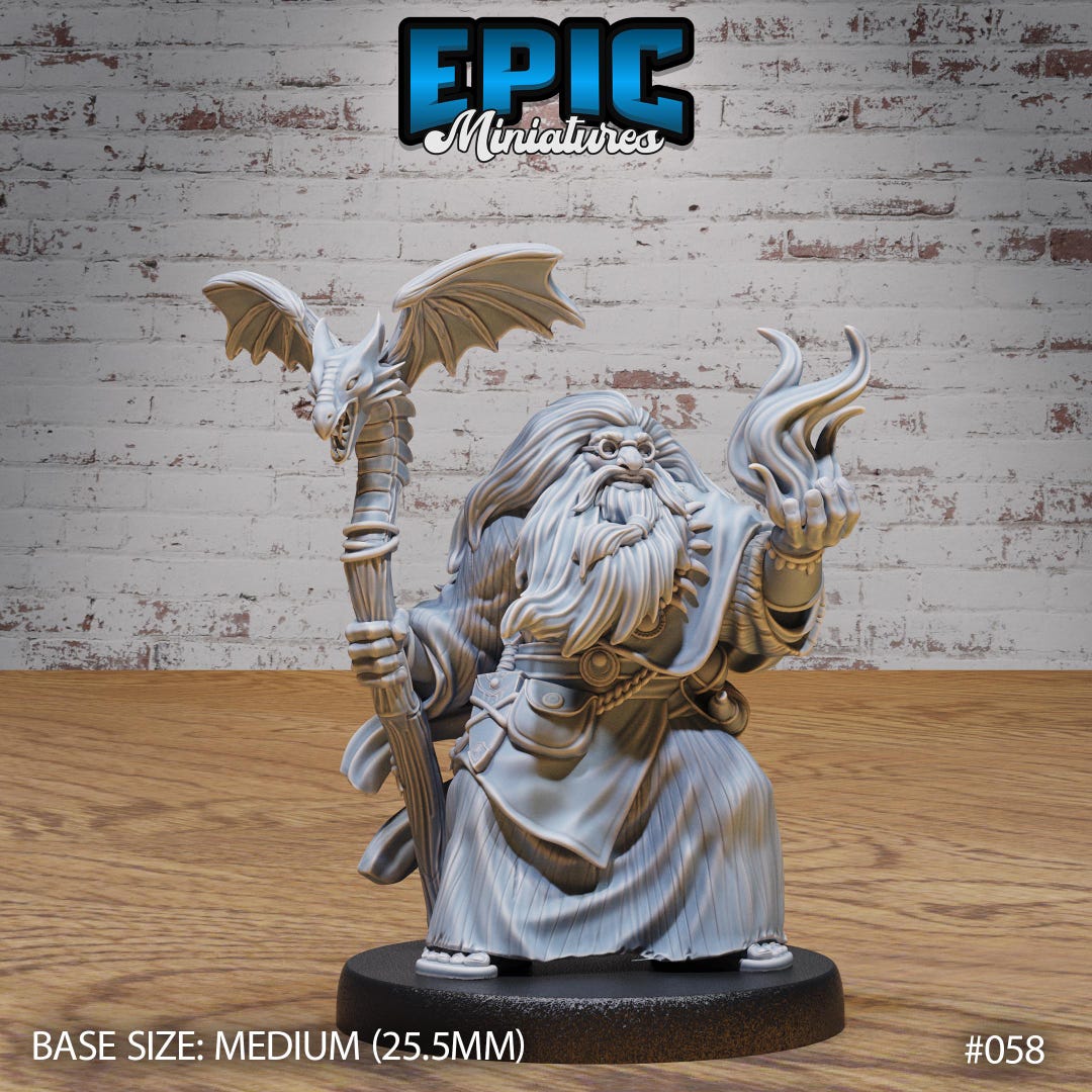 Elemental Magic Dwarf Set of 3 DND Miniatures Dwarf Army Pack ...