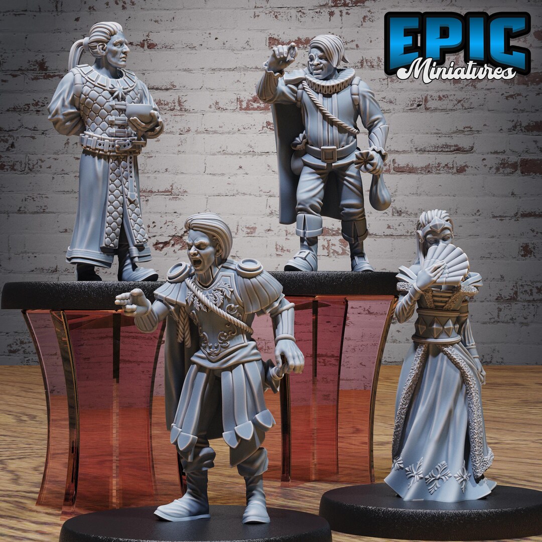 Nobles Set of 8 DND Miniatures Adventurers Guild Collection Dungeons ...