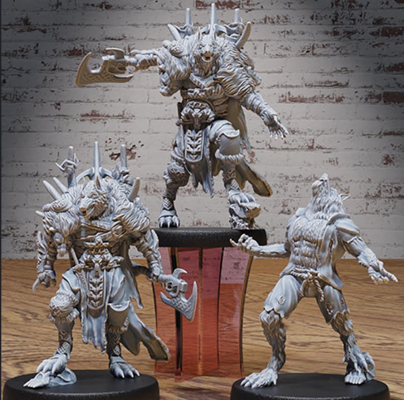 Classic Werewolf Set of 3 DND Miniatures Vampire Invasion Collection ...