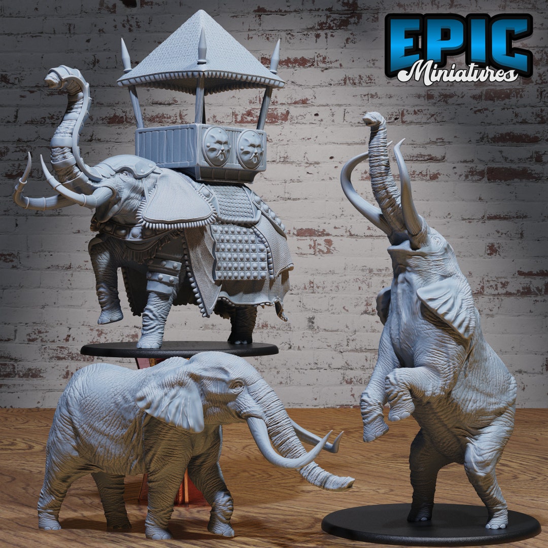 Huge Safari Elephant Mount DND Miniatures Safari Tour Collection ...