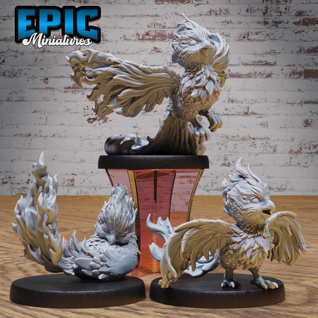 Phoenix Hatchling Set of 3 DND Miniatures Legends of the East ...