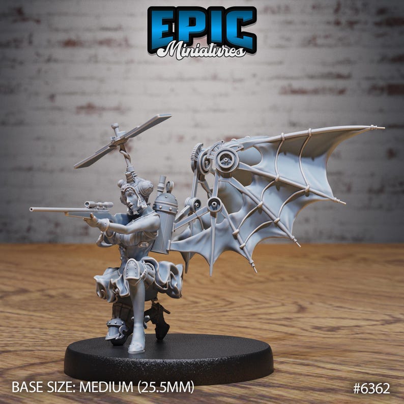 Aviator Girl Set of 3 DND Miniatures Construct Laboratory Collection ...