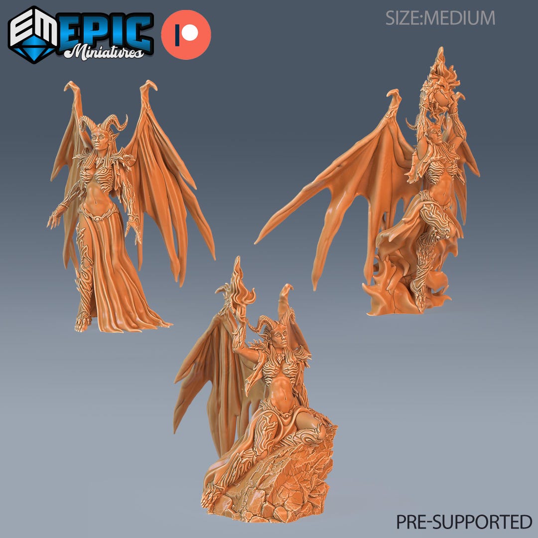 Devil Duchess Set of 3 DND Miniatures Deadly Sins Collection Dungeons ...