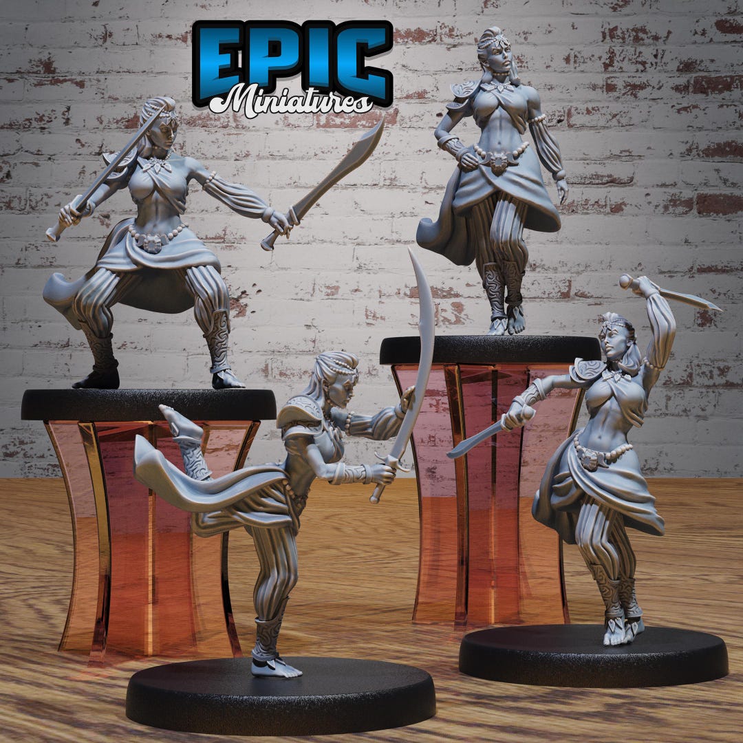 Belly Dancer Set of 4 DND Miniatures Oriental Fortress Collection ...