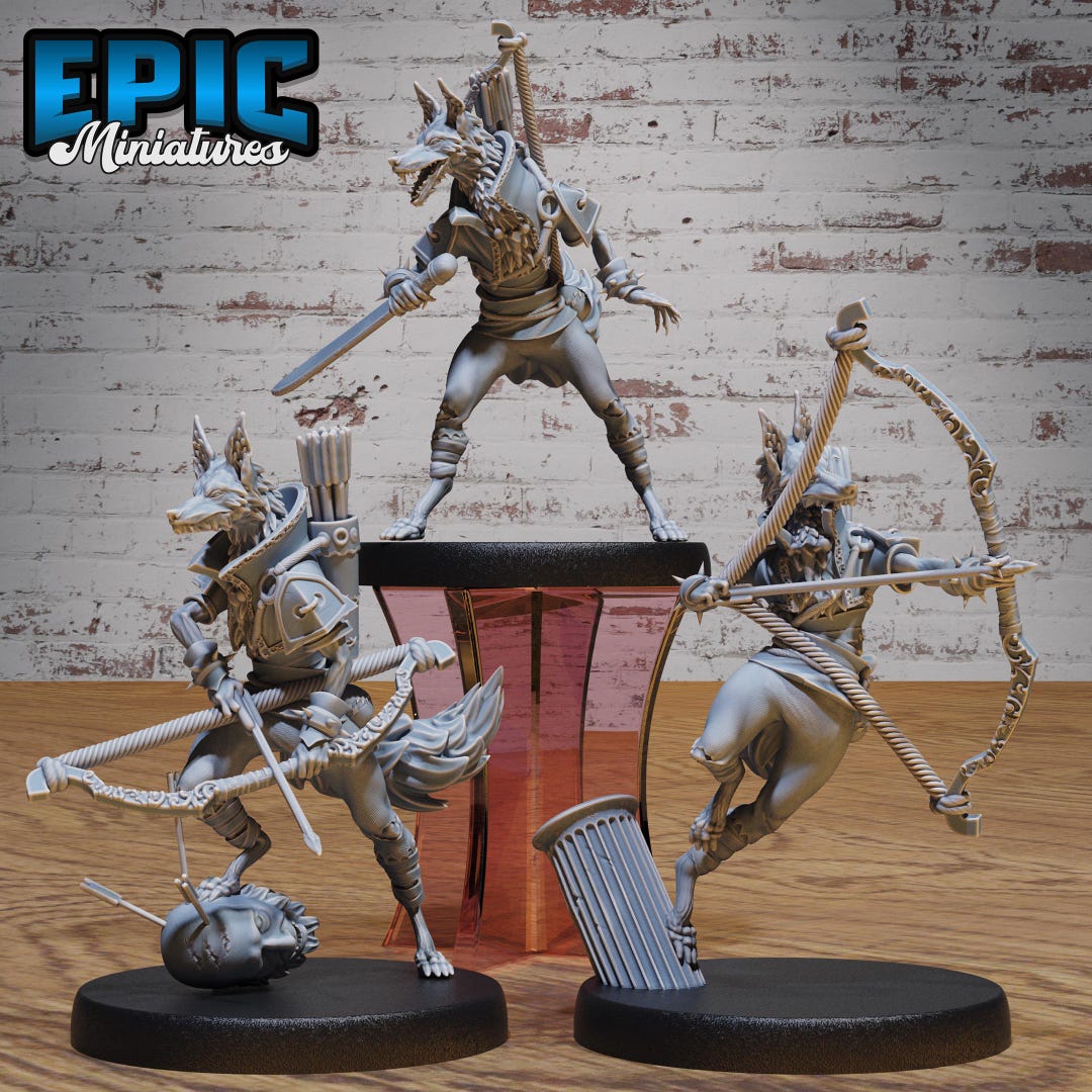 Fox Folk Ranger Set of 3 DND Miniatures Halfling Meadows Collection ...