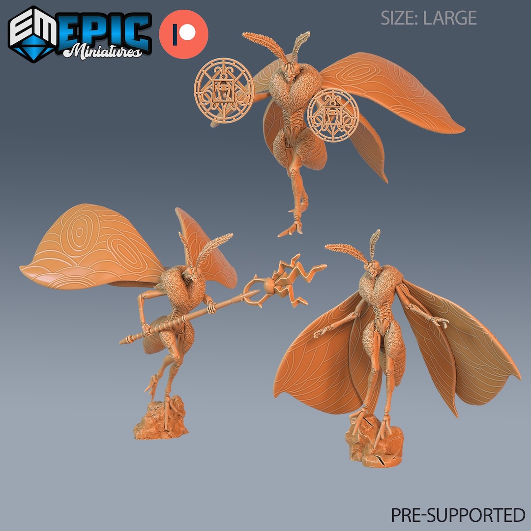 Moth Queen Set of 3 DND Miniatures Cruel Marshes Collection Dungeons ...