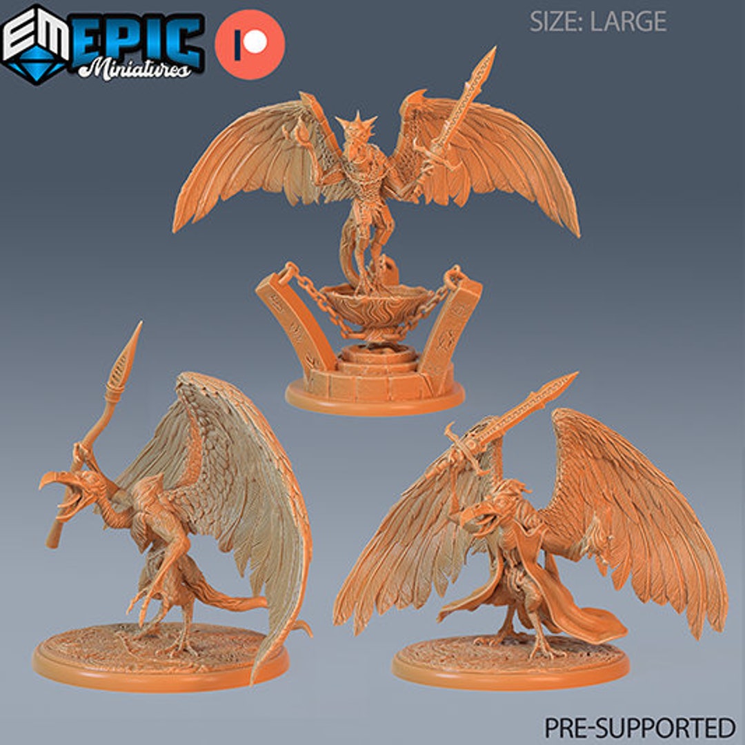 Vulture Demon Set of 4 DND Miniatures Restless Bones Collection ...