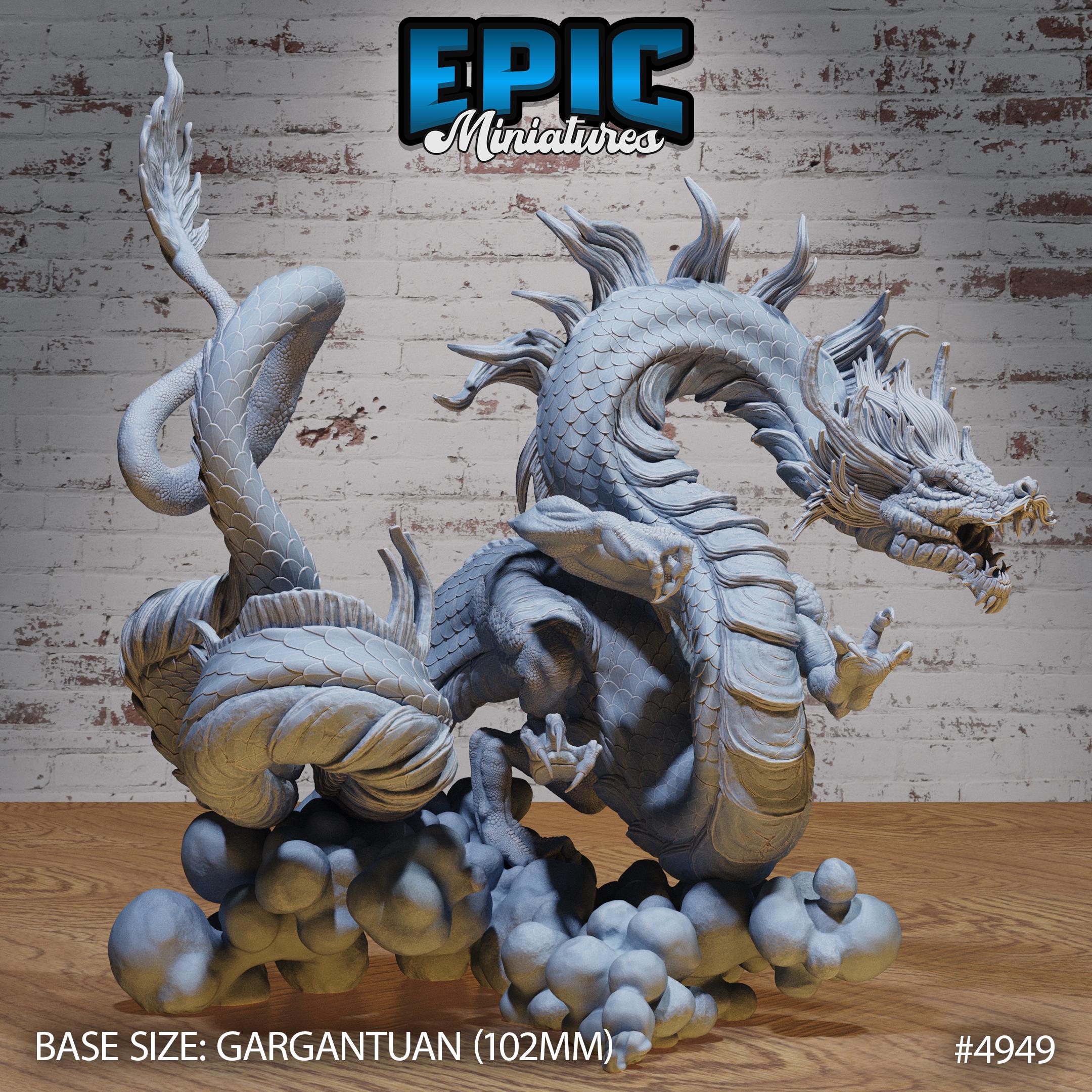GARGANTUAN Emperor Lung Dragon DND Miniatures Legends of the East ...