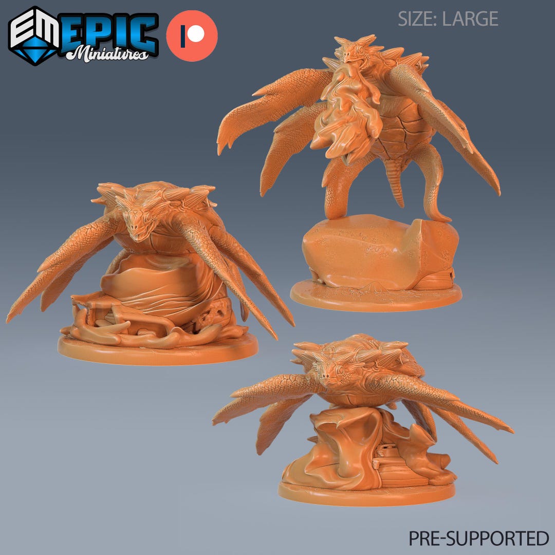 Giant Sea Turtle Set of 3 DND Miniatures Treasure Hunt Collection ...