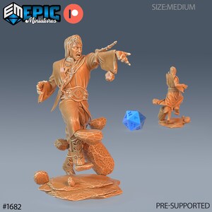Earth Wizard Set of 3 DND Miniatures Caves of Despair Collection Dungeons and Dragons Mini Resin ...