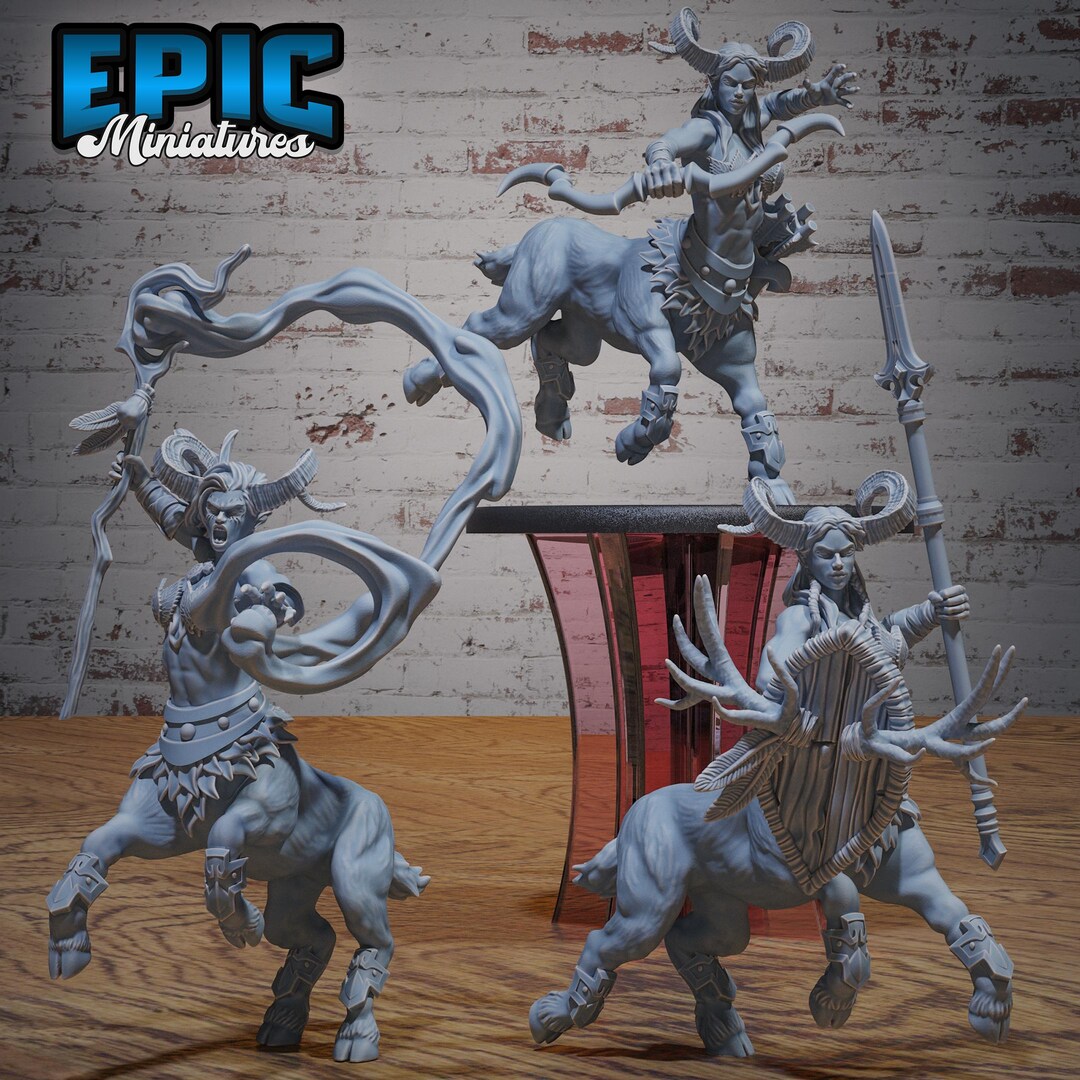 Faun Centaur Set of 3 DND Miniatures Ancient Nature Collection Dungeons ...