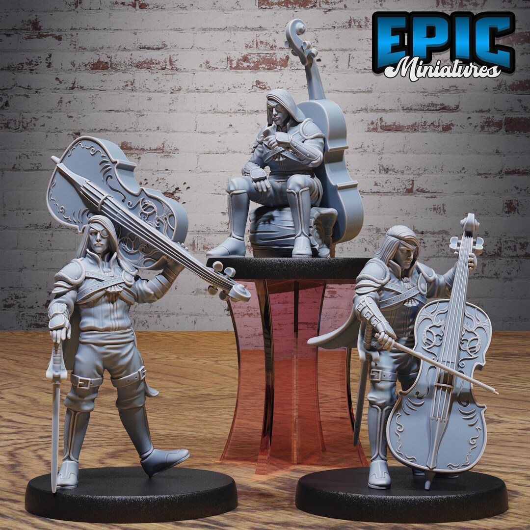 Vagabond Bard Set of 3 DND Miniatures Adventurers Guild Collection ...