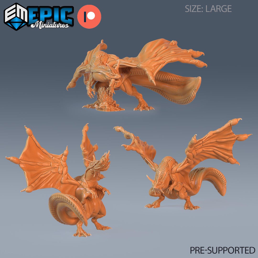 Frog Dragon Set of 3 DND Miniatures Cruel Marshes Collection Dungeons ...