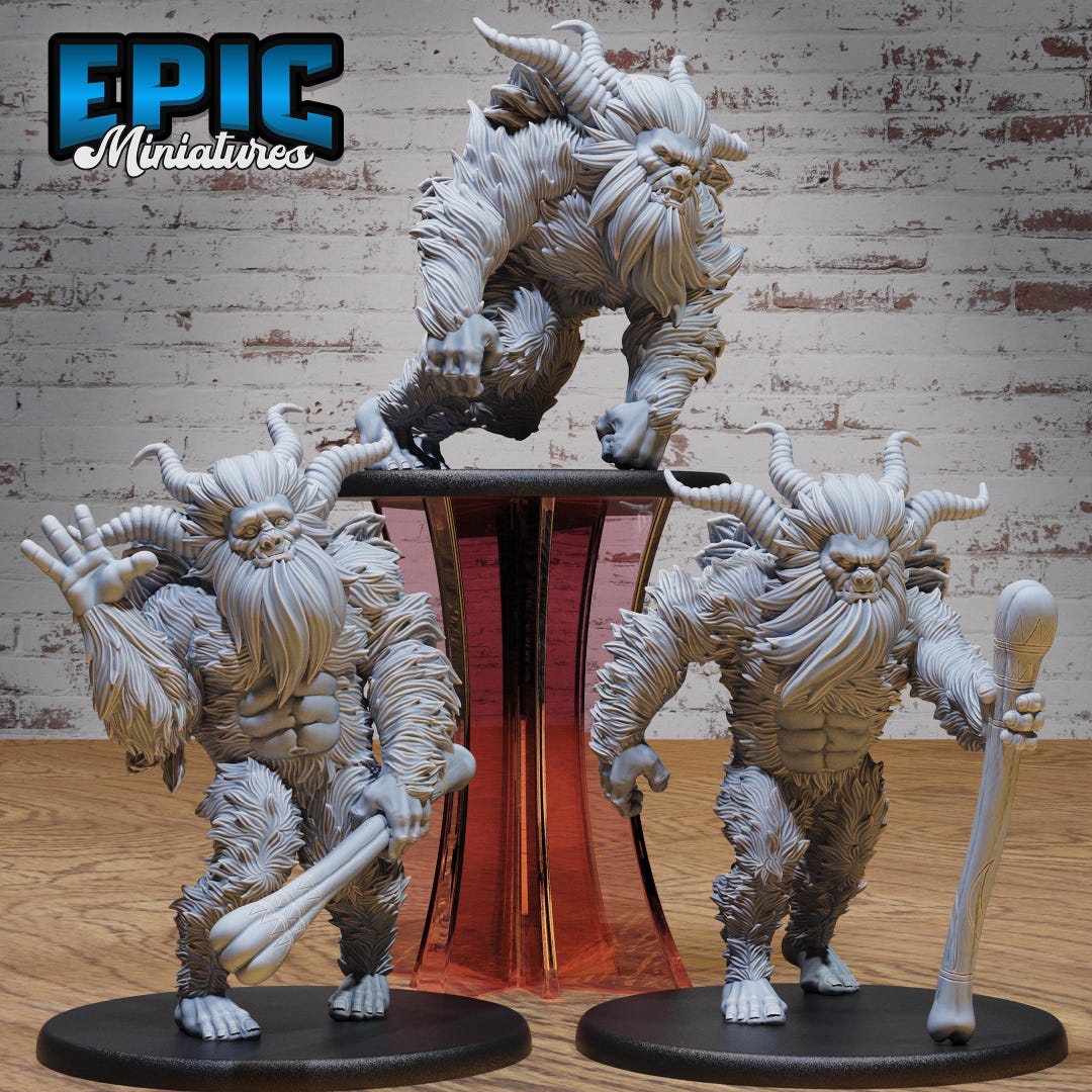 Old Yeti Set of 3 DND Miniatures Northern Tales Collection Dungeons and ...