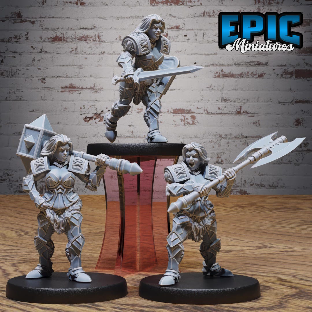 Dwarf Female Bandit Set of 4 DND Miniatures Wild Bandits Collection Dungeons and Dragons Resin ...