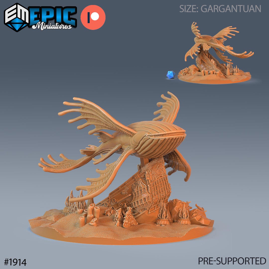 Gargantuan Sacred Whale DND Miniatures Treasure Hunt Collection ...