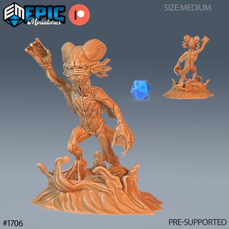 Grumpy Axolotl Warrior Warrior Set of 3 DND Miniatures Caves of Despair ...